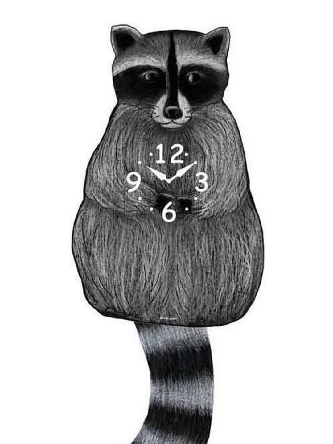 Raccoon Clock With Swinging Tail! - Etsy