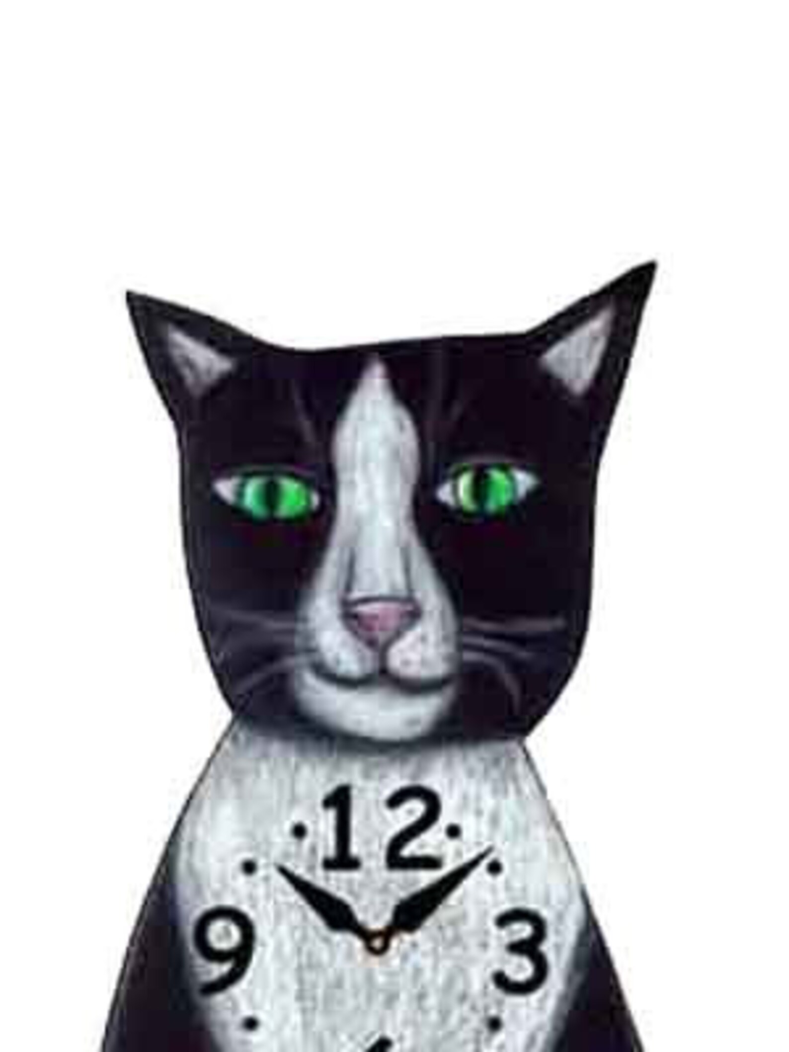 Tuxedo Cat Clock With Wagging Tail - Etsy