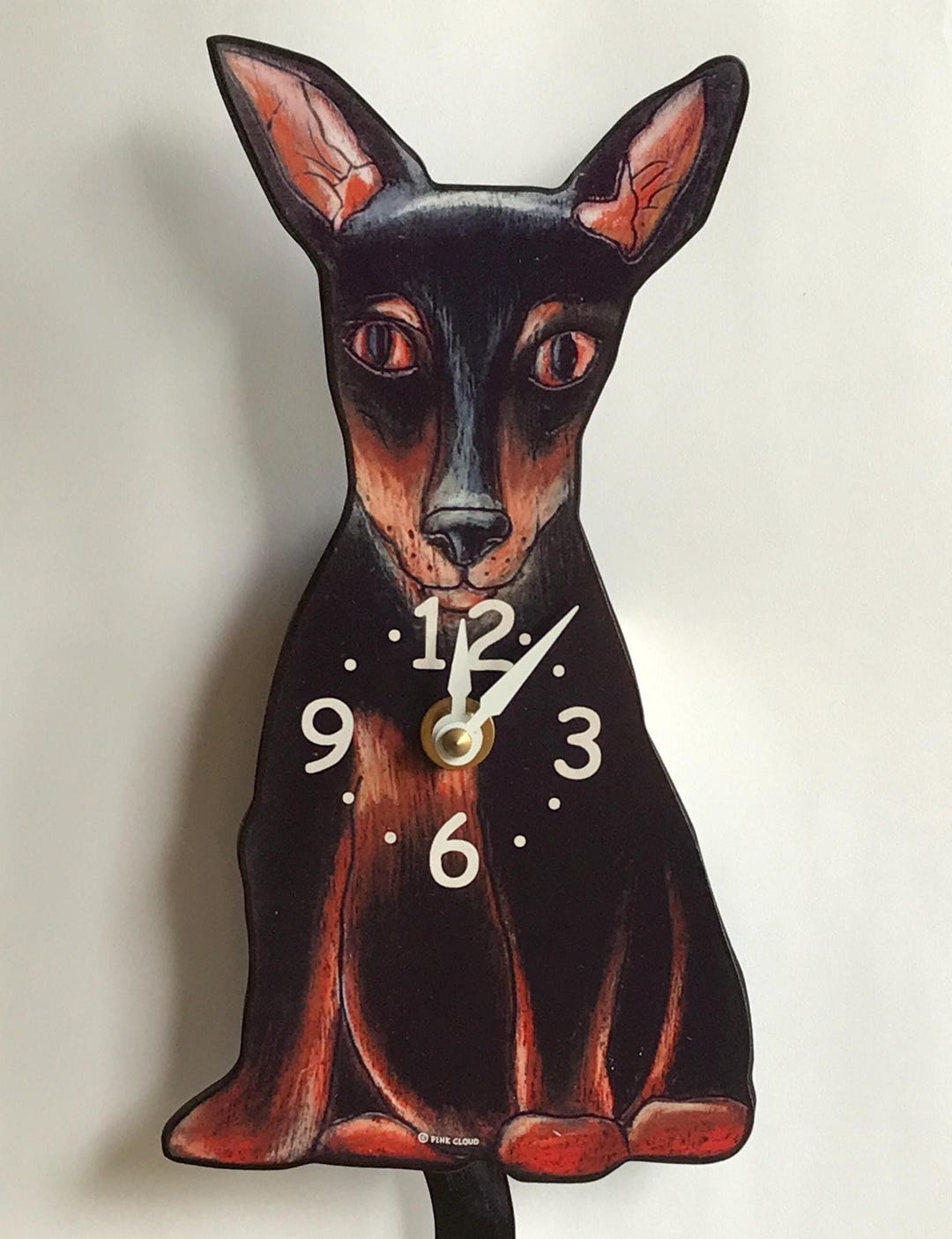 Min Pin Dog Clock With Swinging Tail - Etsy