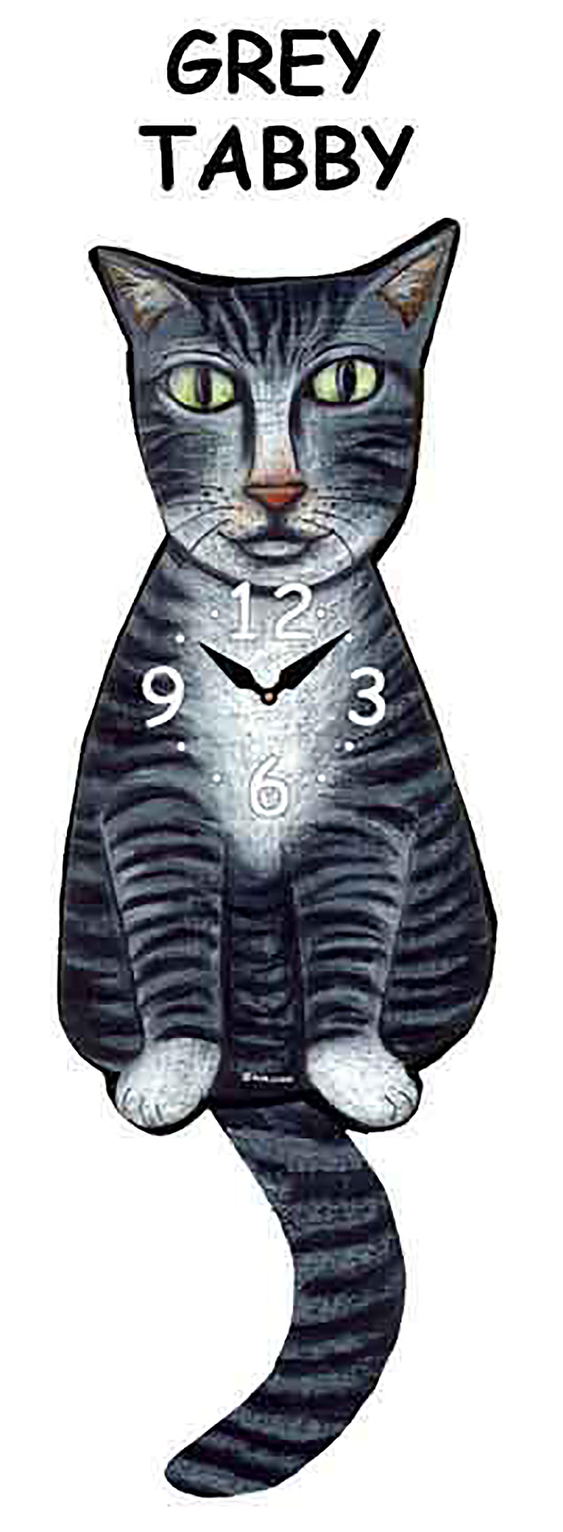 Tabby Cat Clock With Swinging Tail - Etsy