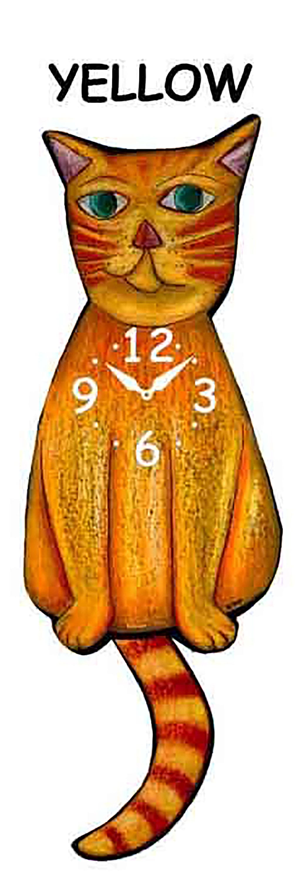 Cat Clocks in Different Colors With Swinging Tails - Etsy