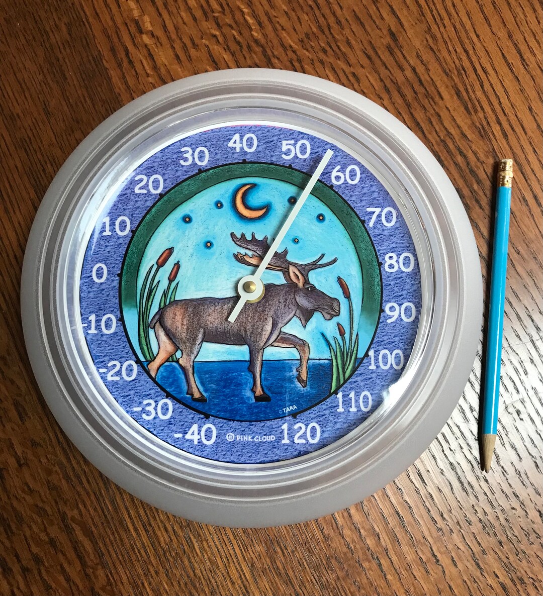 Large Type Thermometer With Moose Design - Etsy