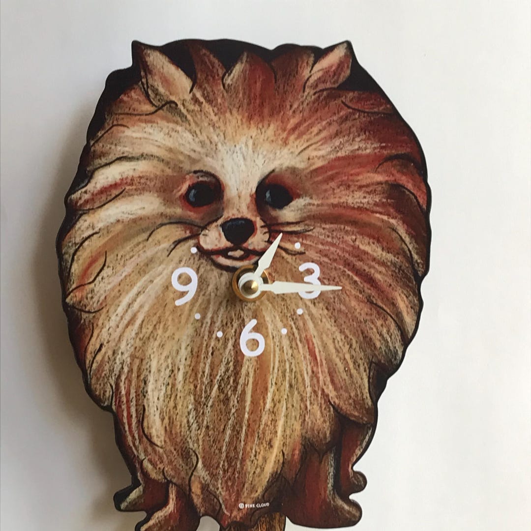 Pomeranian Dog Clock With Wagging Tail - Etsy