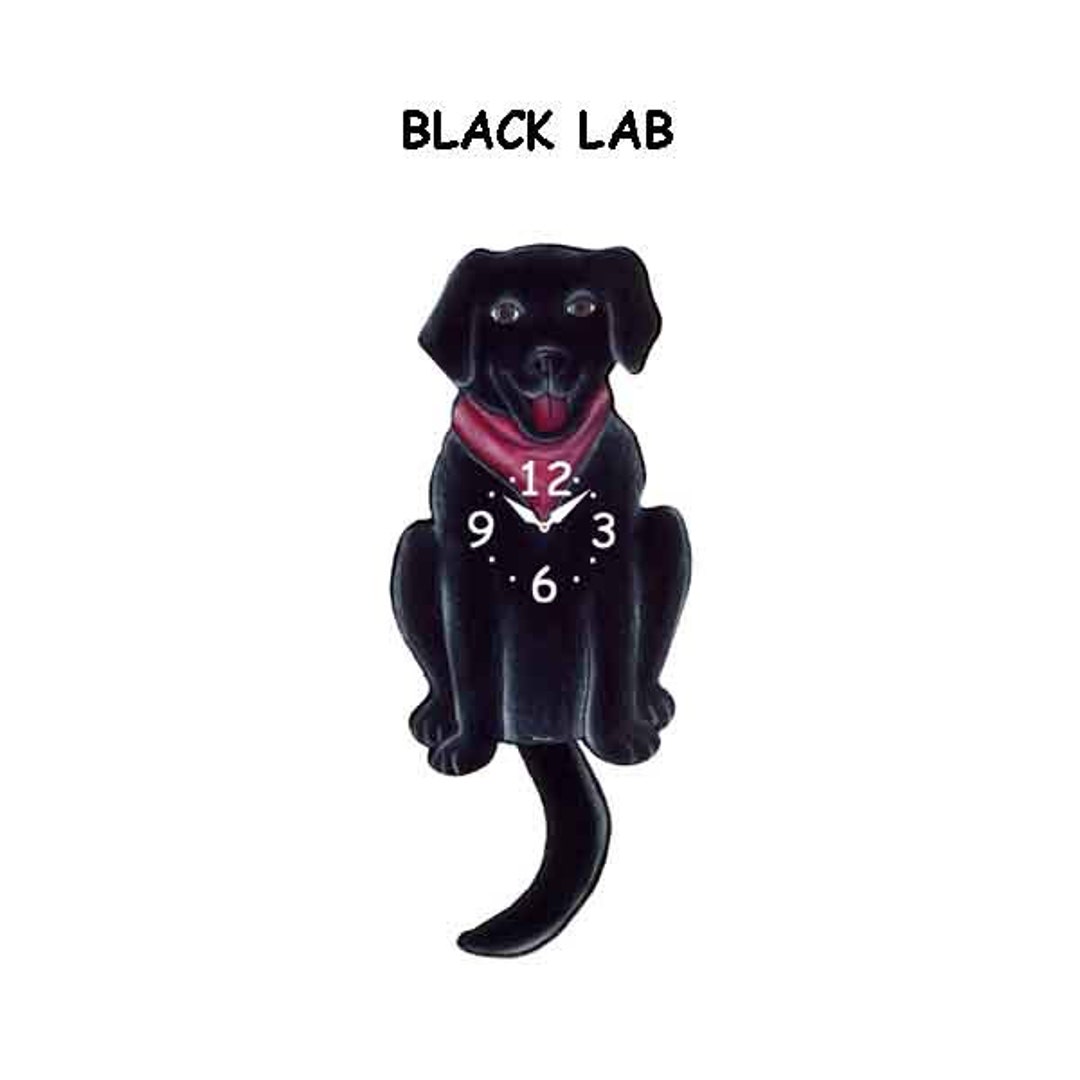 Black Lab Clock With Swinging Tail - Etsy