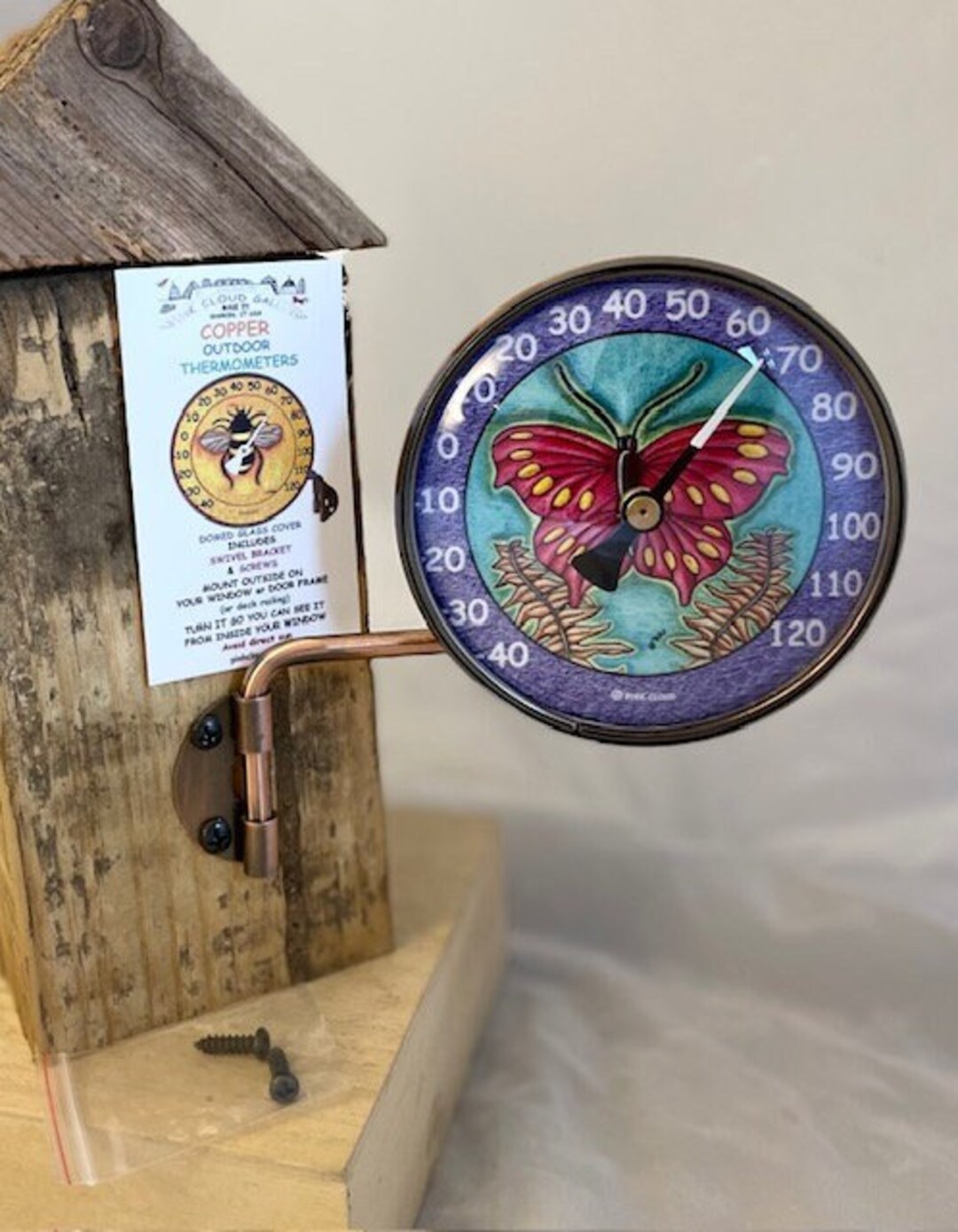 Copper 4" Dial Thermometer With Butterfly Design - Etsy