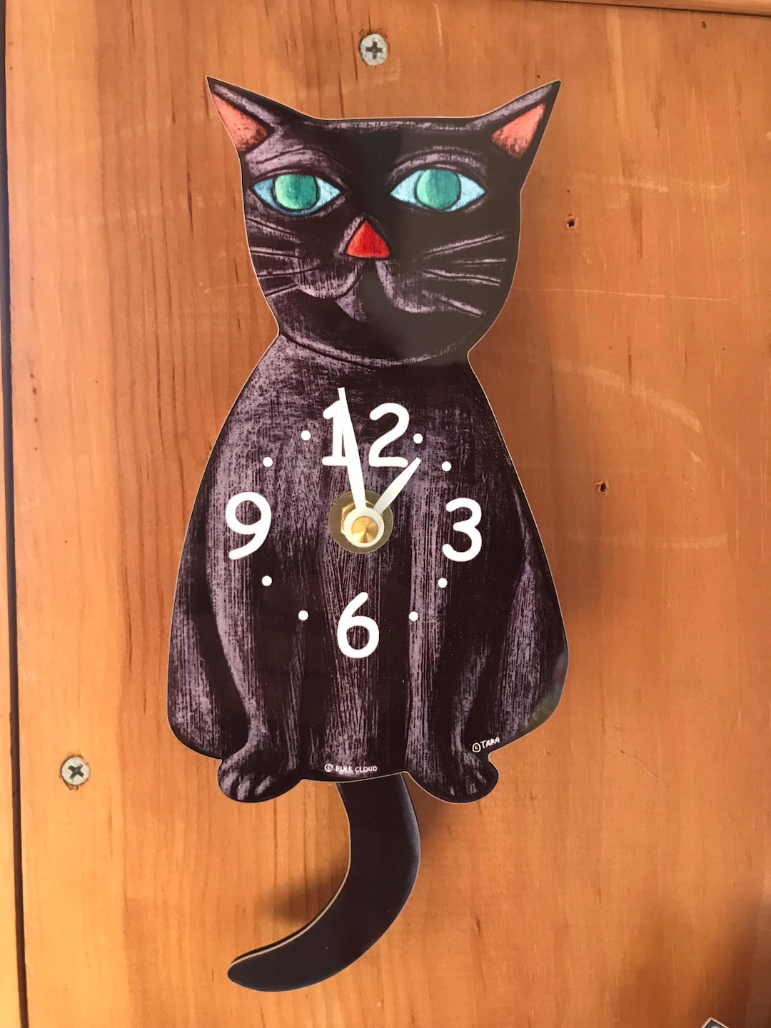 Black Mini Cat Clock With Swinging Tail - Etsy