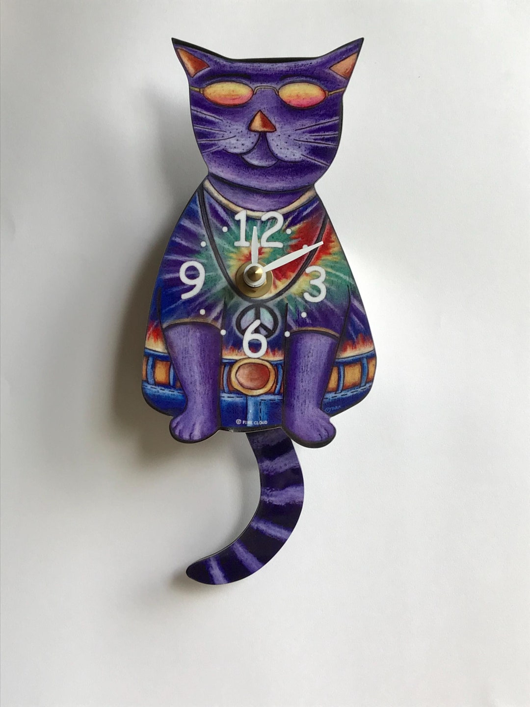 Hippie Mini Cat Clock With Wagging Tail - Etsy