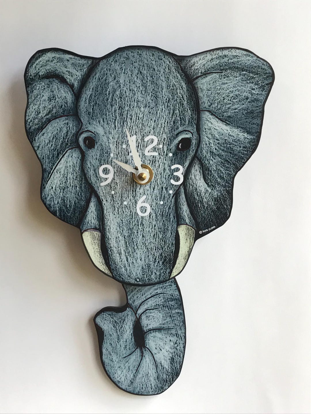 Elephant Clock With Swinging Trunk - Etsy