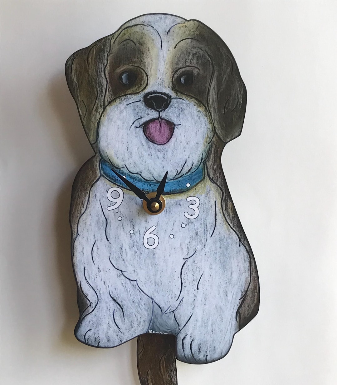 Tan and White Shih Tzu Dog Clock With Wagging Tail - Etsy