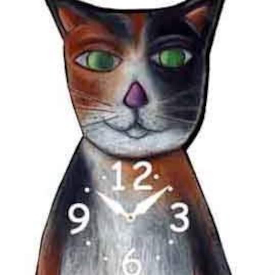 Calico Cat Clock With Swinging Tail - Etsy