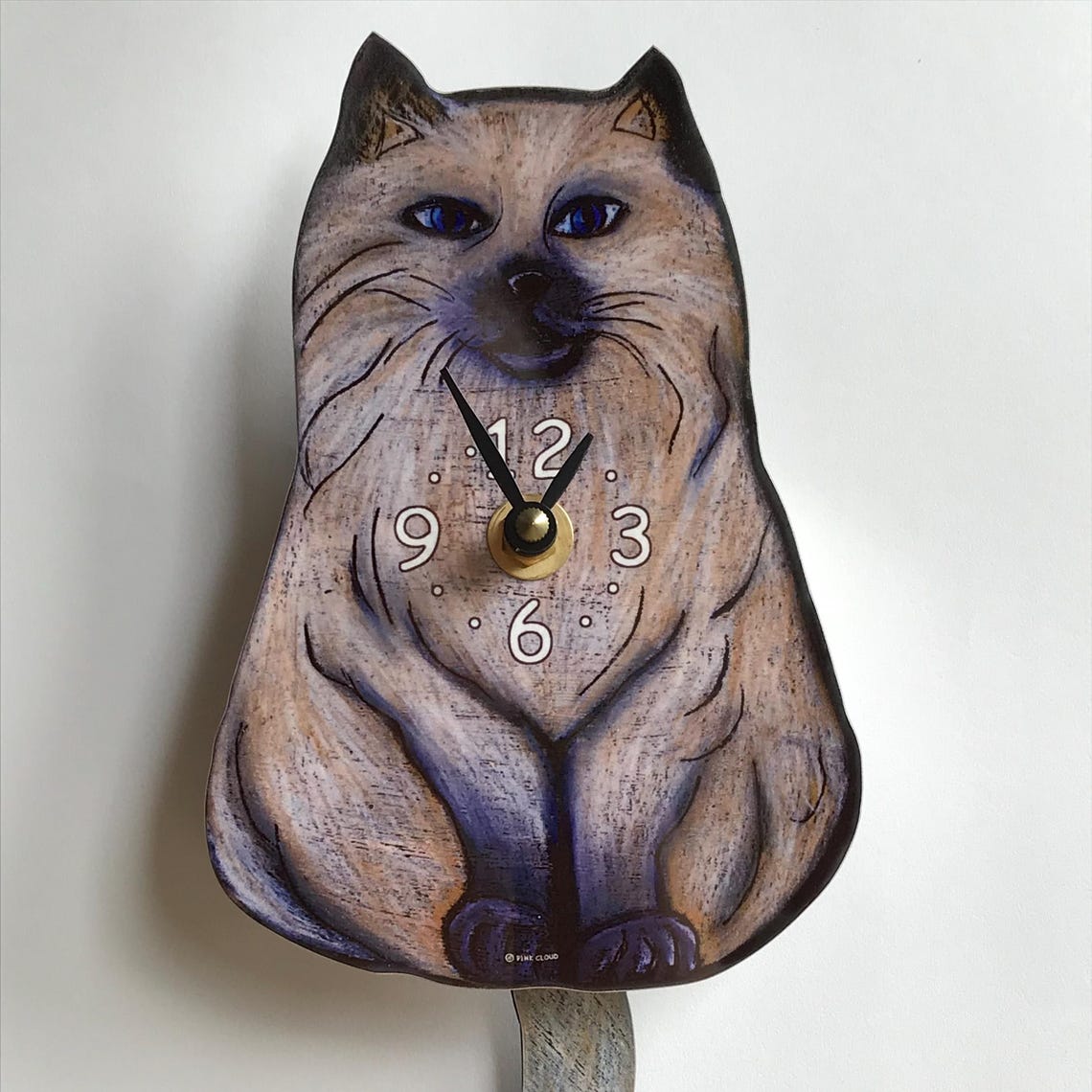 Himalayan Mini Cat Clock With Swinging Tail - Etsy