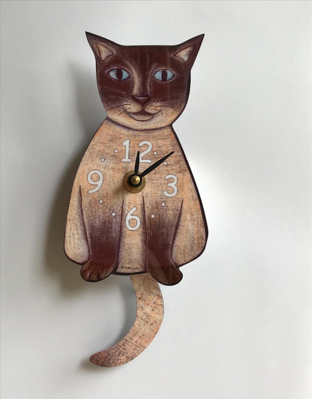 Siamese Mini Cat Clock With Swinging Tail - Etsy