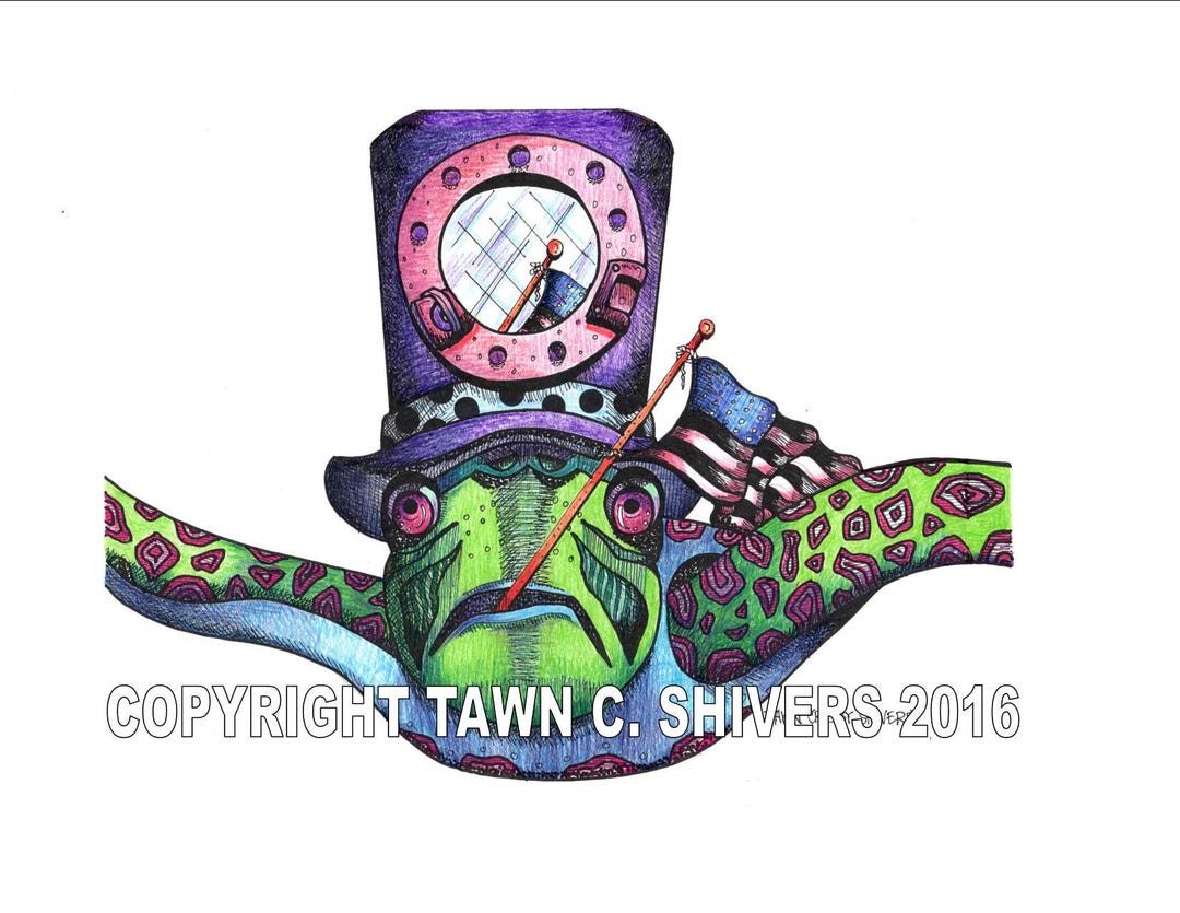 Sea Turtle Art, Animal Portrait, Steam Punk, Top Hat, Drawing, Nautical ...