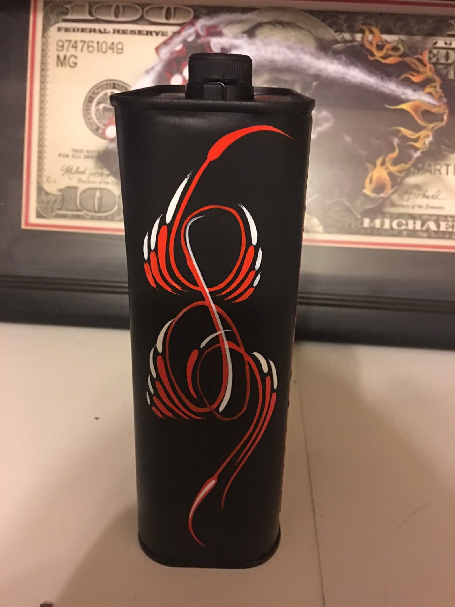 Pinstripe Hot Rat Rod Tattoo Custom Painted Solvent Oil Can - Etsy