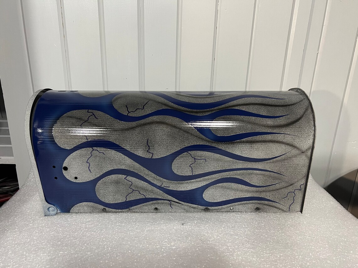 Hot Rat Rod Traditional Flame Pinstripe Metal Flake Art Mailbox - Etsy