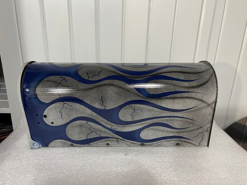 Hot Rat Rod Traditional Flame Pinstripe Metal Flake Art Mailbox - Etsy