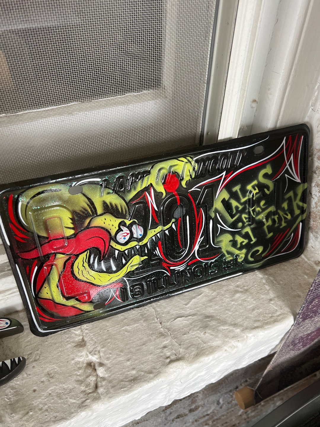 Hot Rat Rod Rat Fink Flying Eye Pinstripe Art License Plate - Etsy