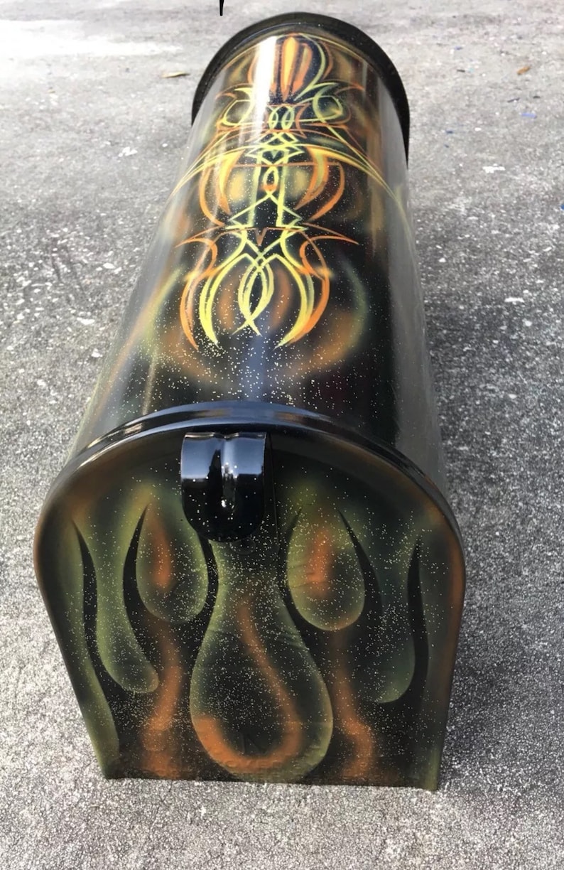 Airbrush Flame Metal Flake Pinstripe Hot Rat Rod Tattoo Art Mailbox - Etsy