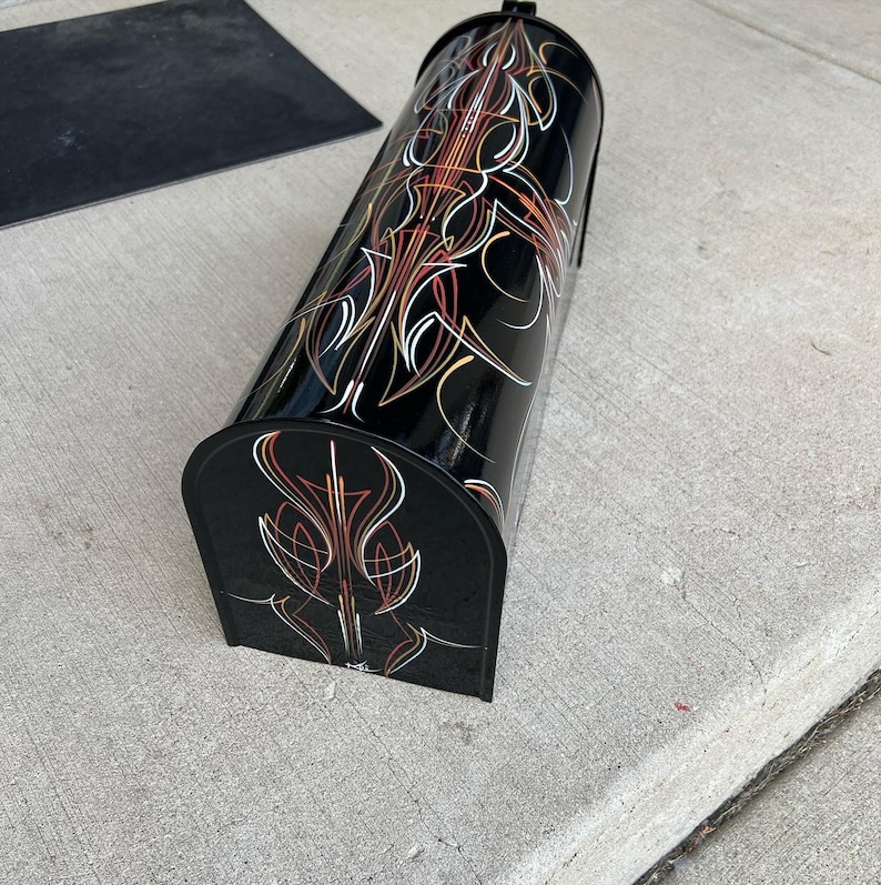 Freehand Pinstripe Hot Rat Rod Tattoo Art Mailbox One of a - Etsy