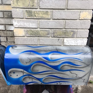 Hot Rat Rod Traditional Flame Pinstripe Metal Flake Art Mailbox - Etsy