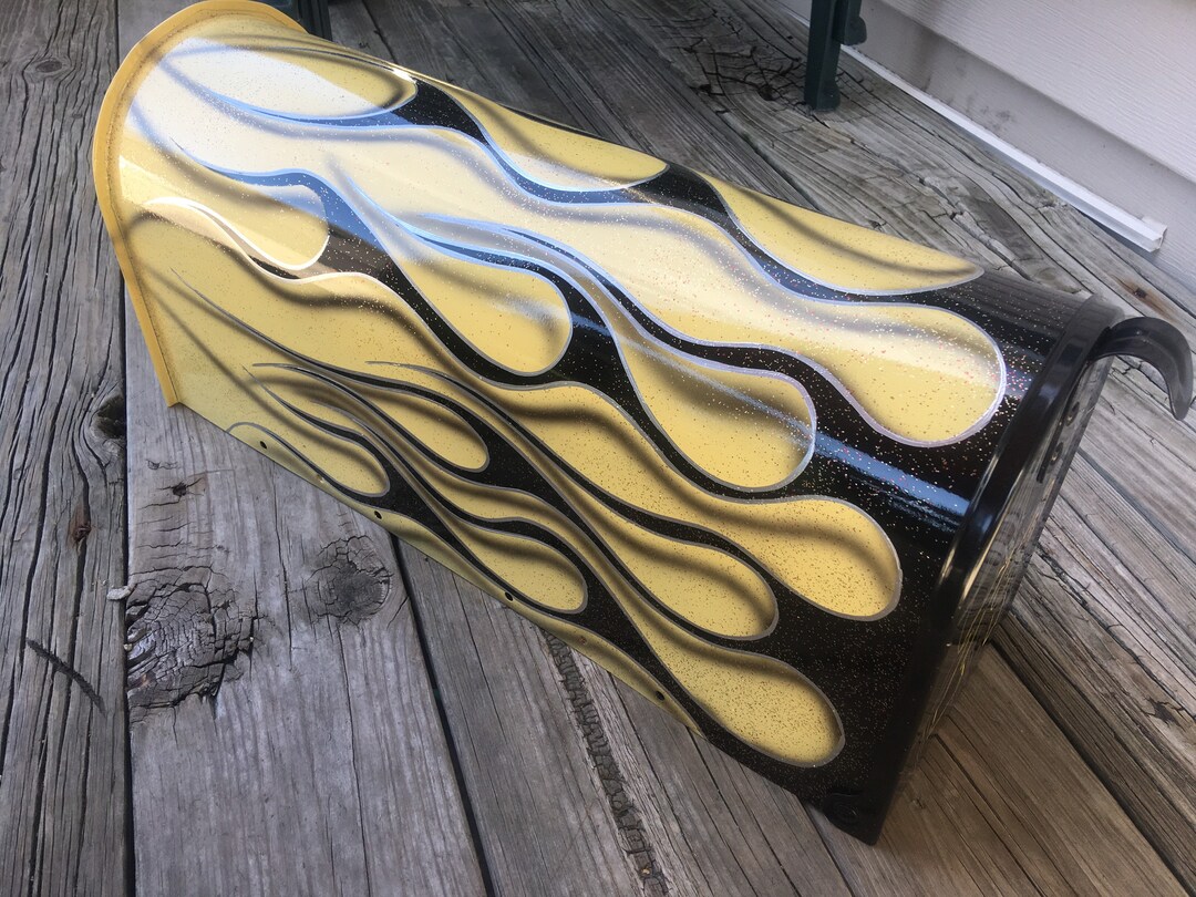 Flame Airbrush Pinstripe Hot Rat Rod Tattoo Art Mailbox One of - Etsy