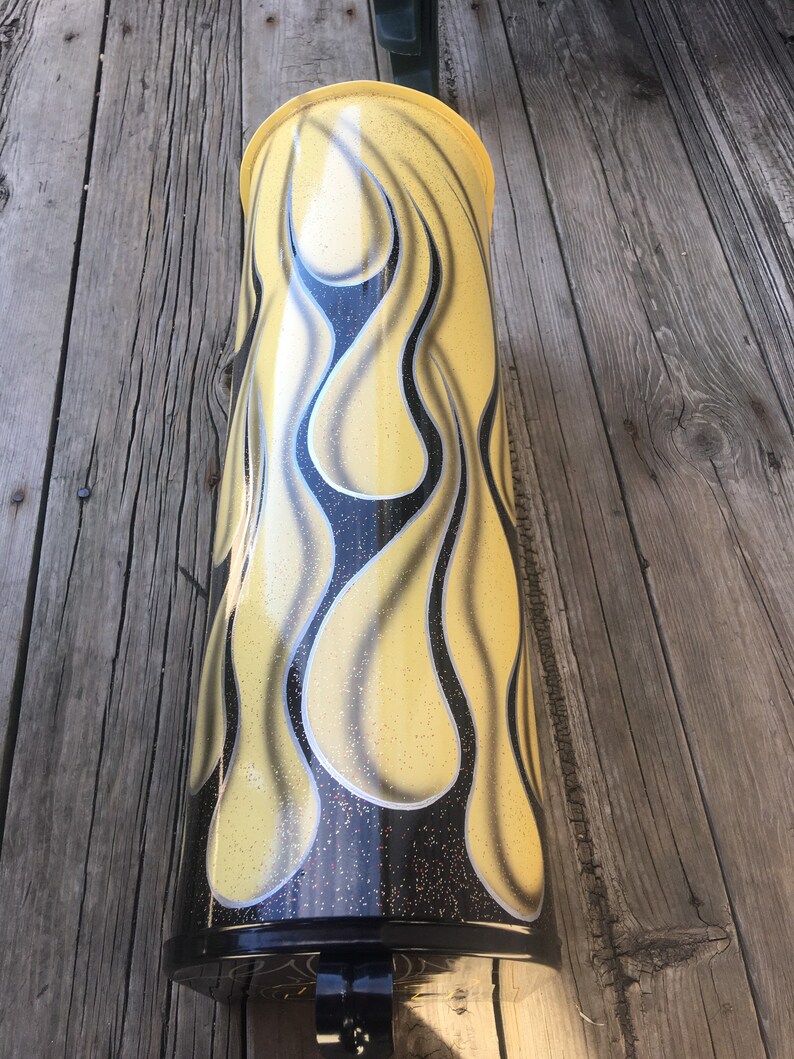 Flame Airbrush Pinstripe Hot Rat Rod Tattoo Art Mailbox One of a Kind ...