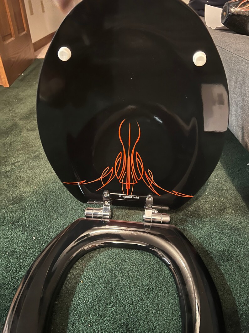 Flame Pinstripe Art Hot Rat Rod Tattoo Flash Toilet Seat Elongated or ...