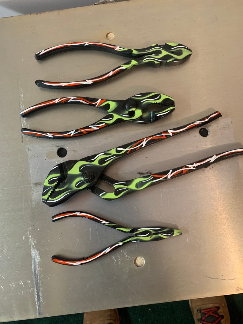 Hot Rat Rod Pinstripe Flame Tattoo Flash Hand Painted Custom Tool Set ...