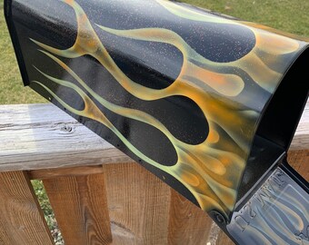 Freehand Pinstripe Hot Rat Rod Tattoo Art Mailbox One of a | Etsy