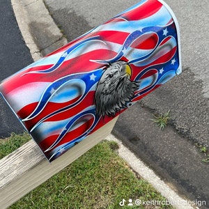Hot Rat Rod American Flag Theme Pinstripe Metal Flake Art Mailbox - Etsy