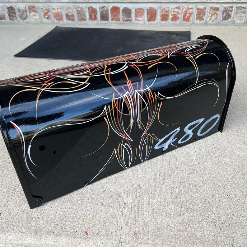 Freehand Pinstripe Hot Rat Rod Tattoo Art Mailbox One of a - Etsy