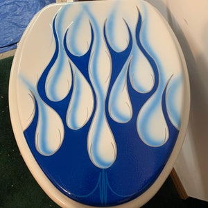 Hot Rod Motorcycle Airbrush Flame Pinstripe Toilet Seat - Etsy