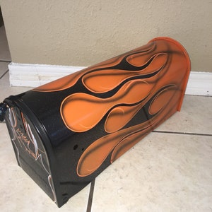 Flame Airbrush Pinstripe Hot Rat Rod Tattoo Art Mailbox One of a Kind ...