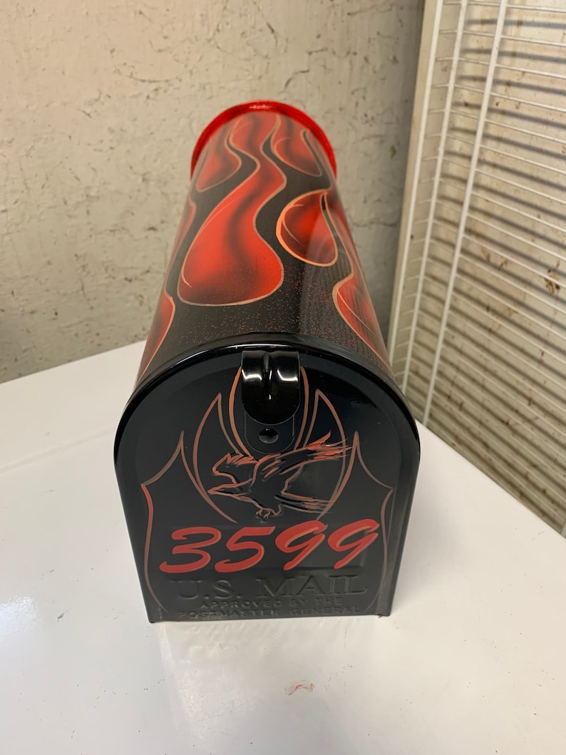 Flame Airbrush Pinstripe Hot Rat Rod Tattoo Art Mailbox One of a Kind ...