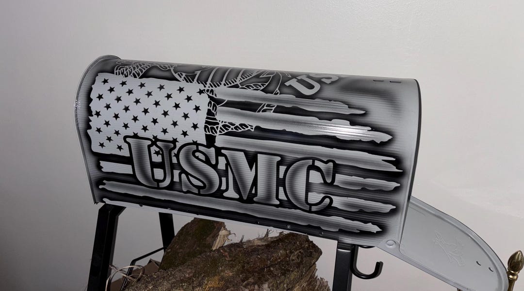 Hot Rat Rod USMC US Mairine Theme Pinstripe Metal Flake Art Mailbox - Etsy