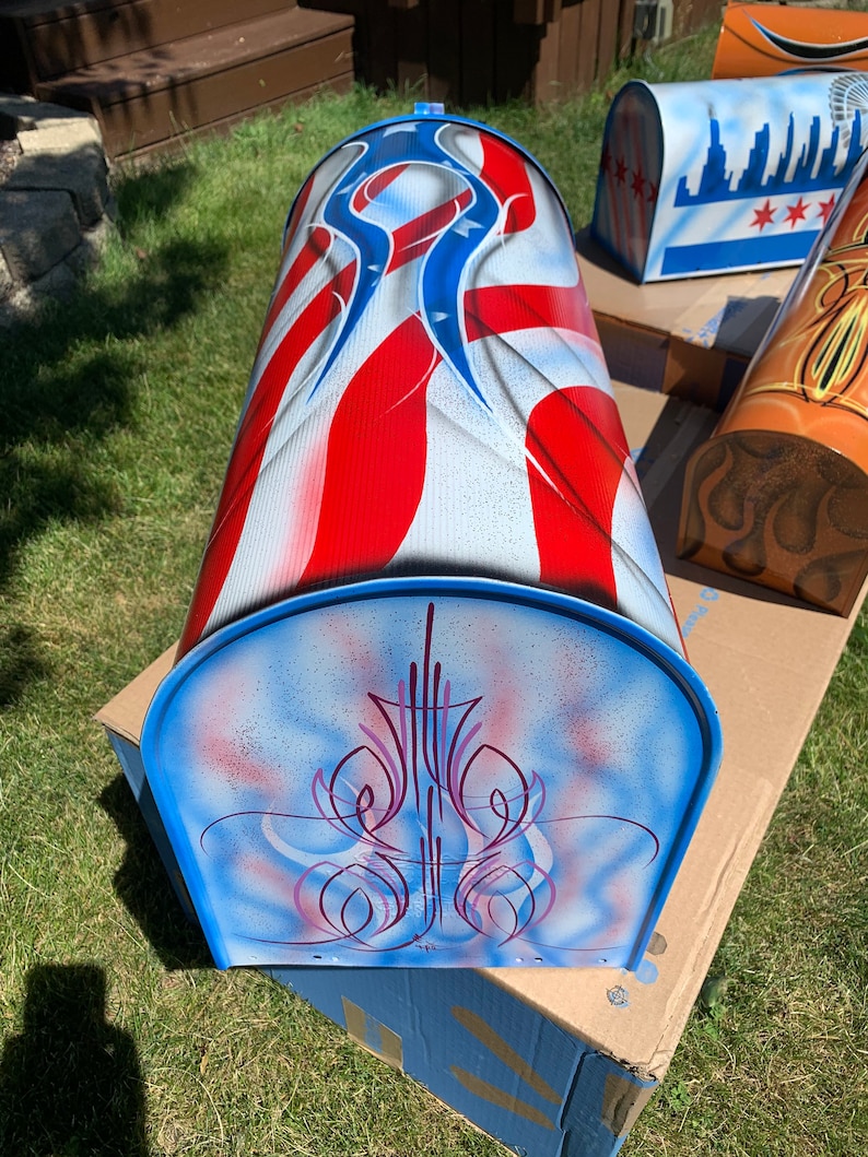 Custom Hot Rod Motorcycle Flame Art Mailbox Jumbo Size Rural - Etsy