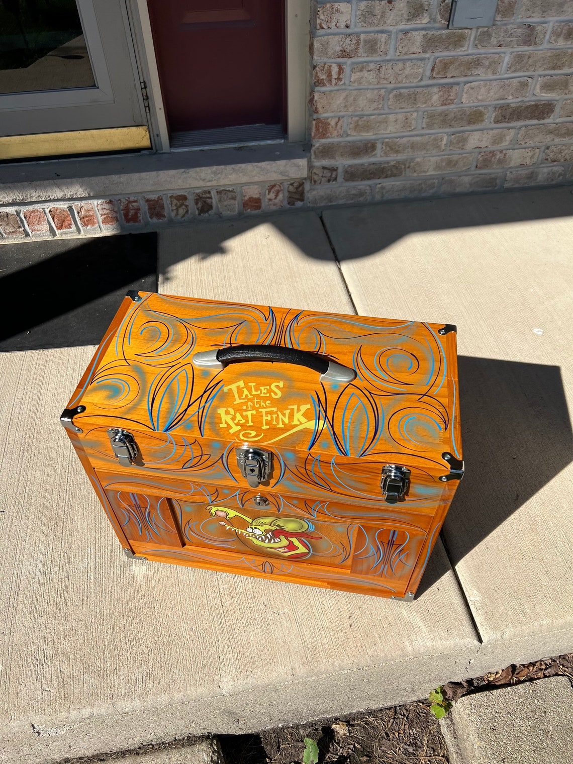 8 Drawer Wood Tool Chest Pinstripe Art Hand Painted in Colors - Etsy