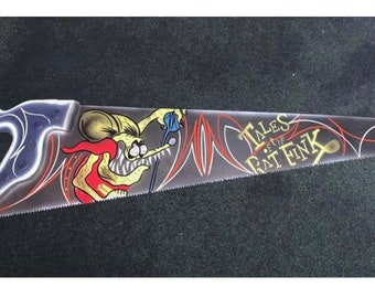 Hand Saw Chop Shop Hot Rat Rod Tattoo Pinstripe Art | Etsy