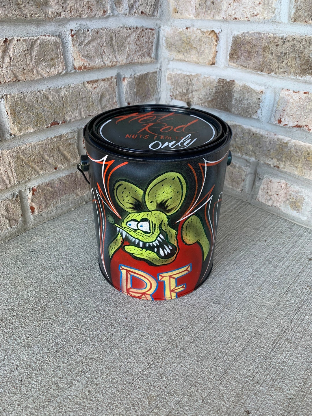 Rat Fink Pinstripe Hot Rat Rod Tattoo Custom Painted Storage Can Art ...