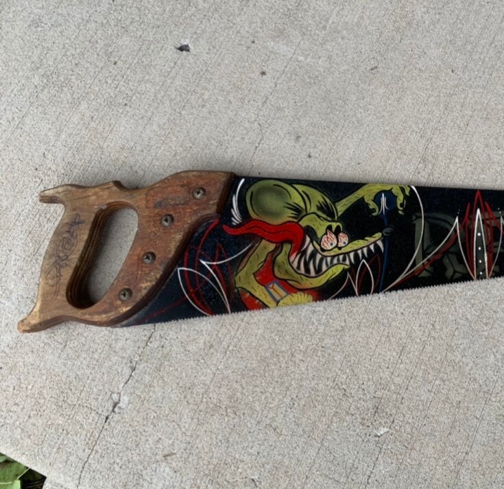 Hand Saw Rat Fink Chop Shop Hot Rat Rod Tattoo Pinstripe Art | Etsy
