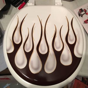 Hot Rod Motorcycle Airbrush Flame Pinstripe Toilet Seat - Etsy