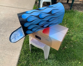 Freehand Pinstripe Hot Rat Rod Tattoo Art Mailbox One of a | Etsy