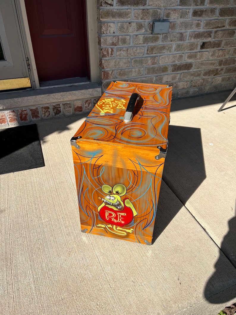 8 Drawer Wood Tool Chest Pinstripe Art Hand Painted in Colors - Etsy