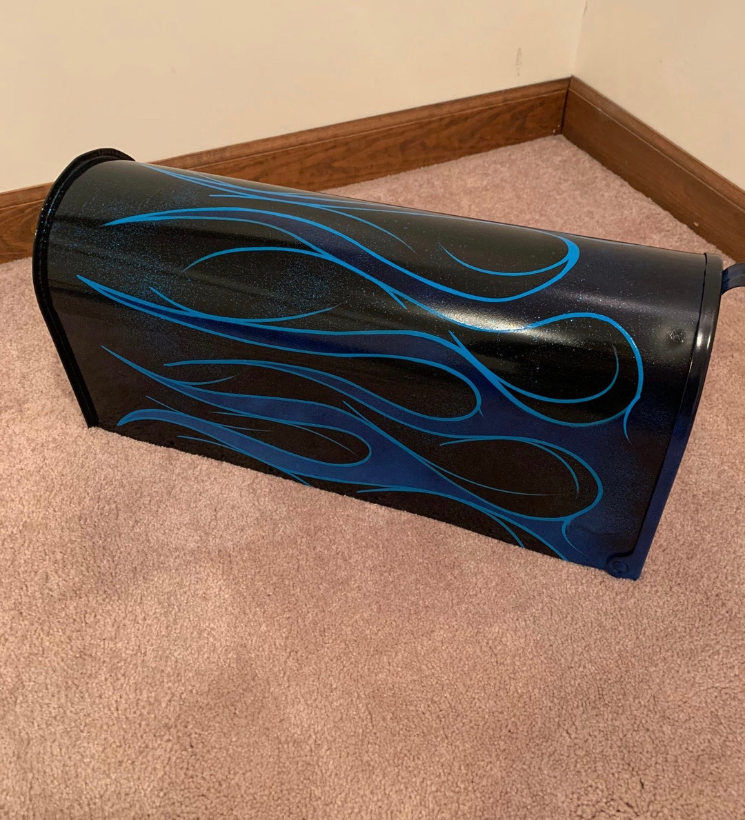Custom Hot Rod Motorcycle Flame Art Mailbox 100% Hand Painted Airbrush ...