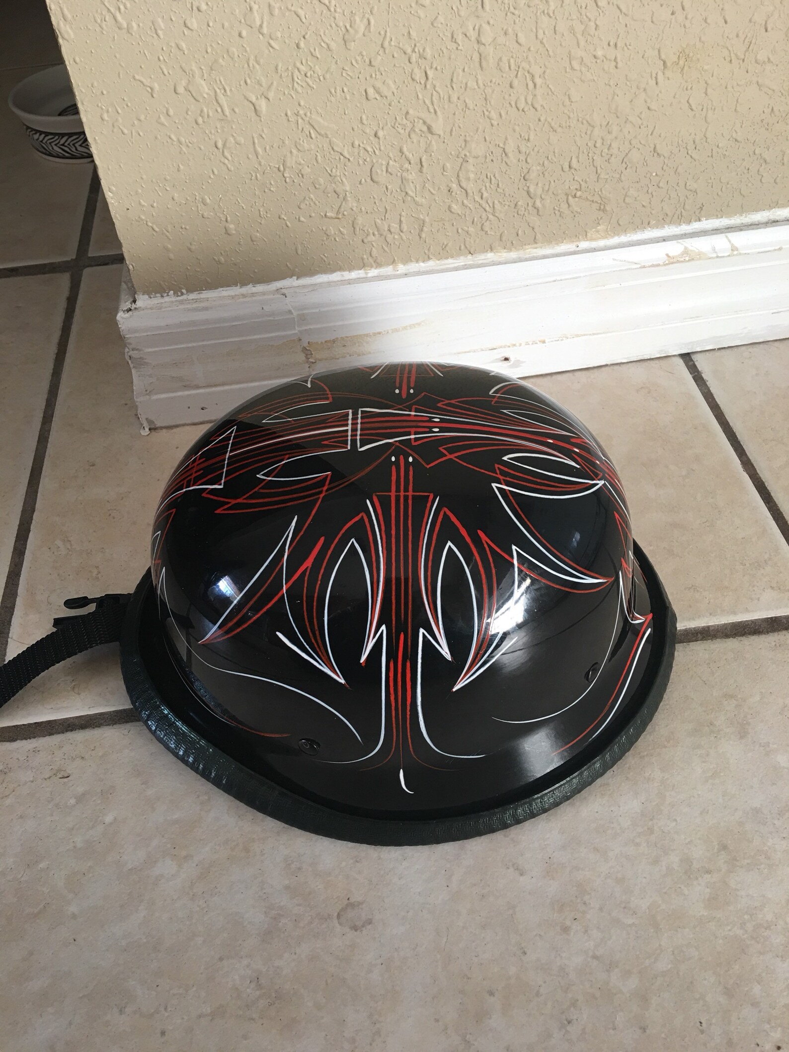 Motorcycle Half Helmet Hot Rat Rod Pinstripe Art Hand Painted | Etsy