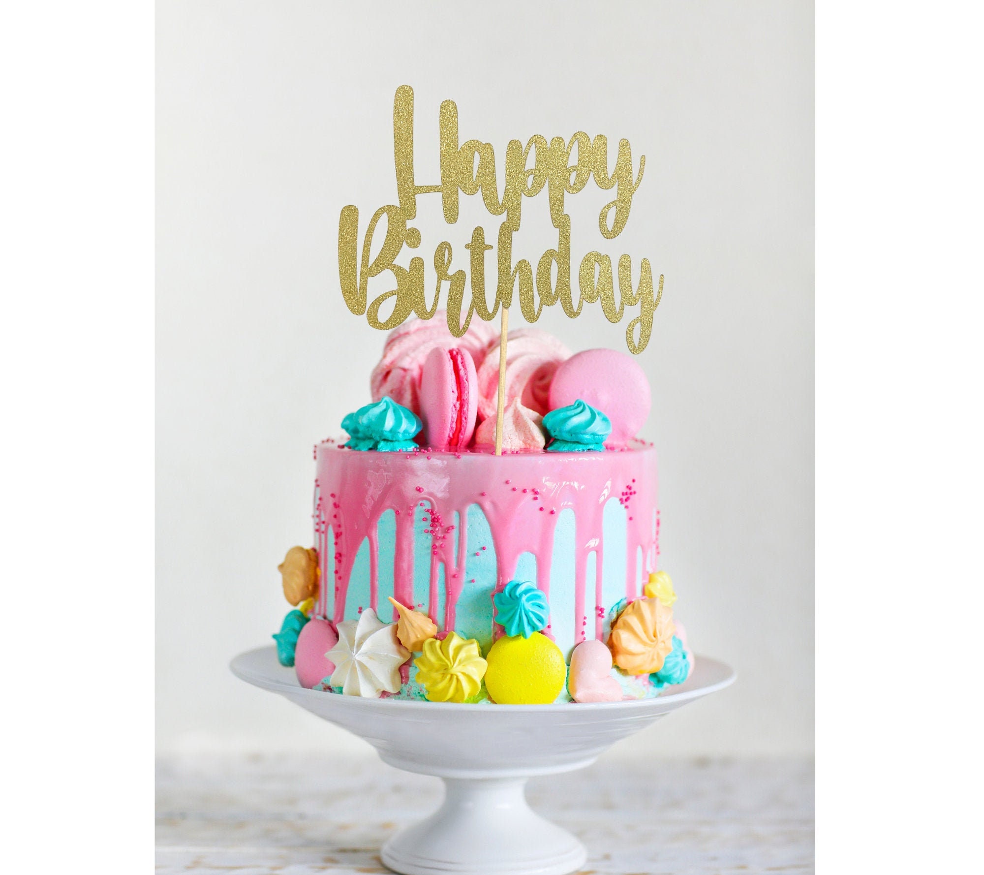 7 Cake Topper Happy Birthday Cake Topper Custom Cake - Etsy