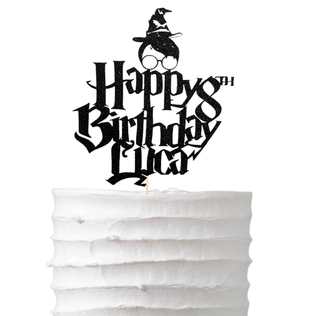 Wizard Cake Topper, Magic Cake Topper, Glitter Cake Topper, Happy ...