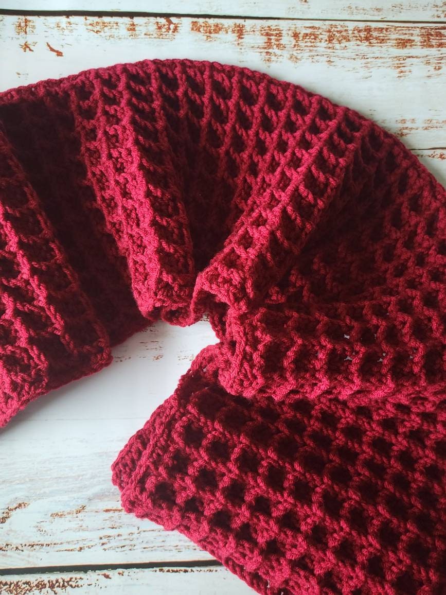 PATTERN - Crochet: Squishy Waffle Scarf - Etsy