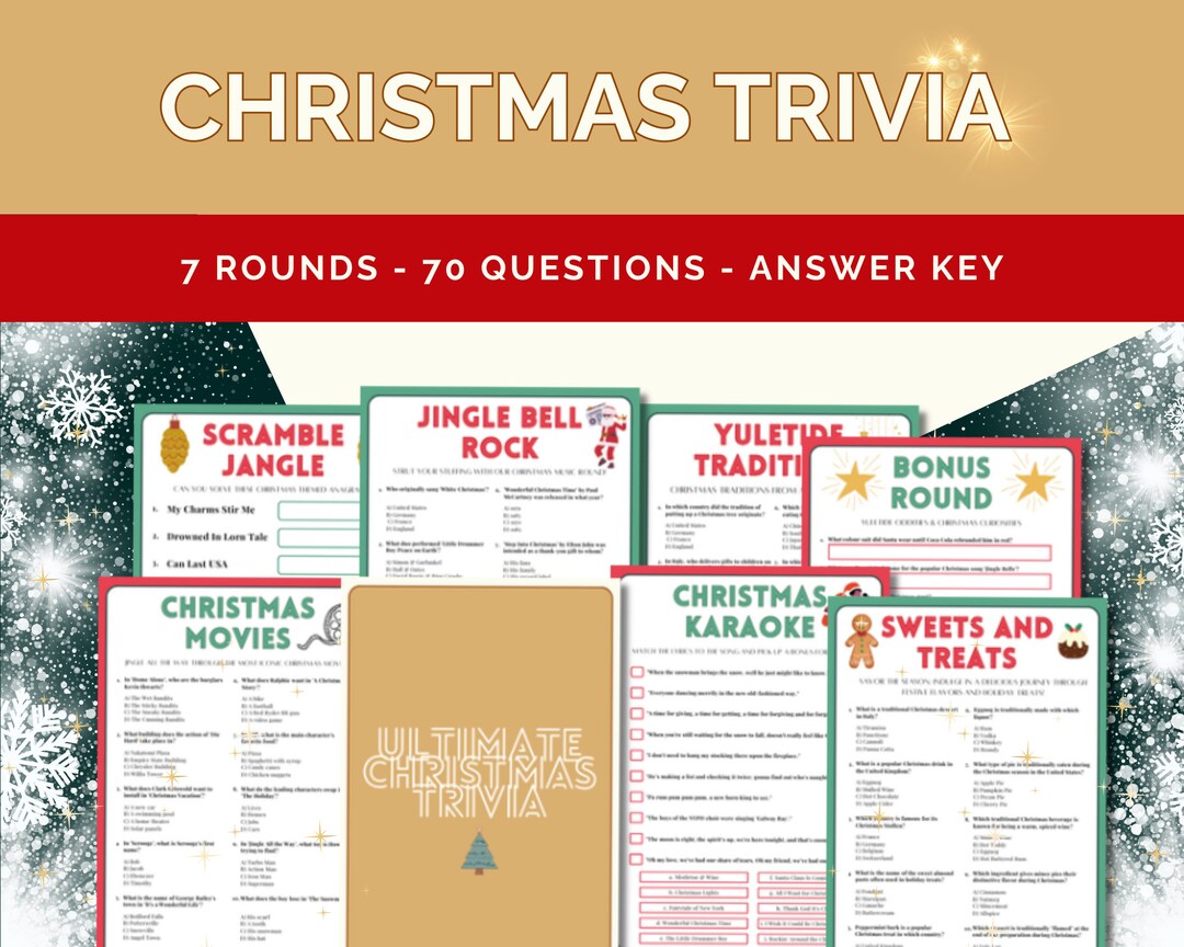 Family Christmas Party Quiz, Christmas Trivia, Christmas Day Printable ...