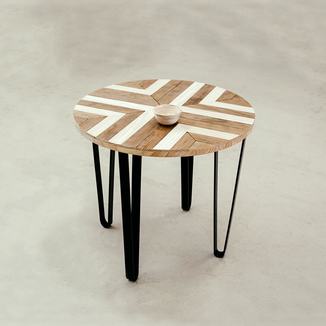 Circular Wooden Table, Rustic Circular Wood Table, Geometric Wood Table ...